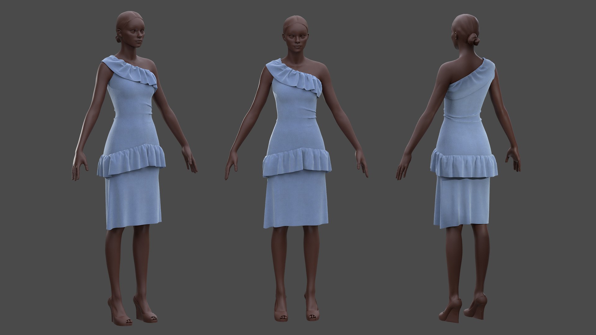 3D 5 Stylish Dress - TurboSquid 2078227