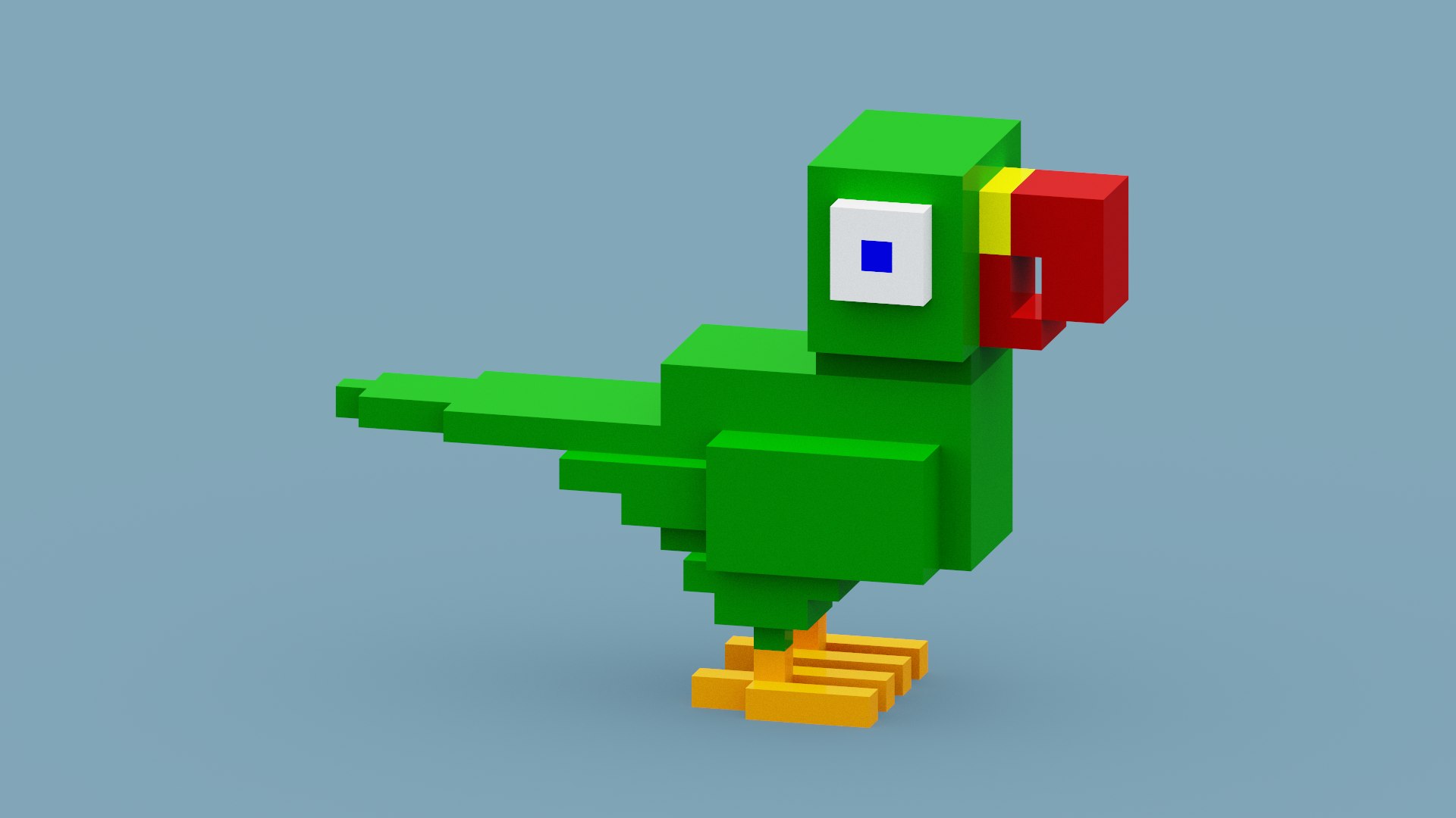 Voxel Green Parrot 3D Model - TurboSquid 2126013