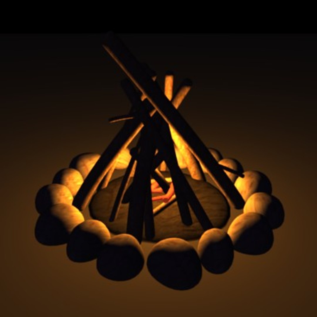 3d Model Campfire Camp