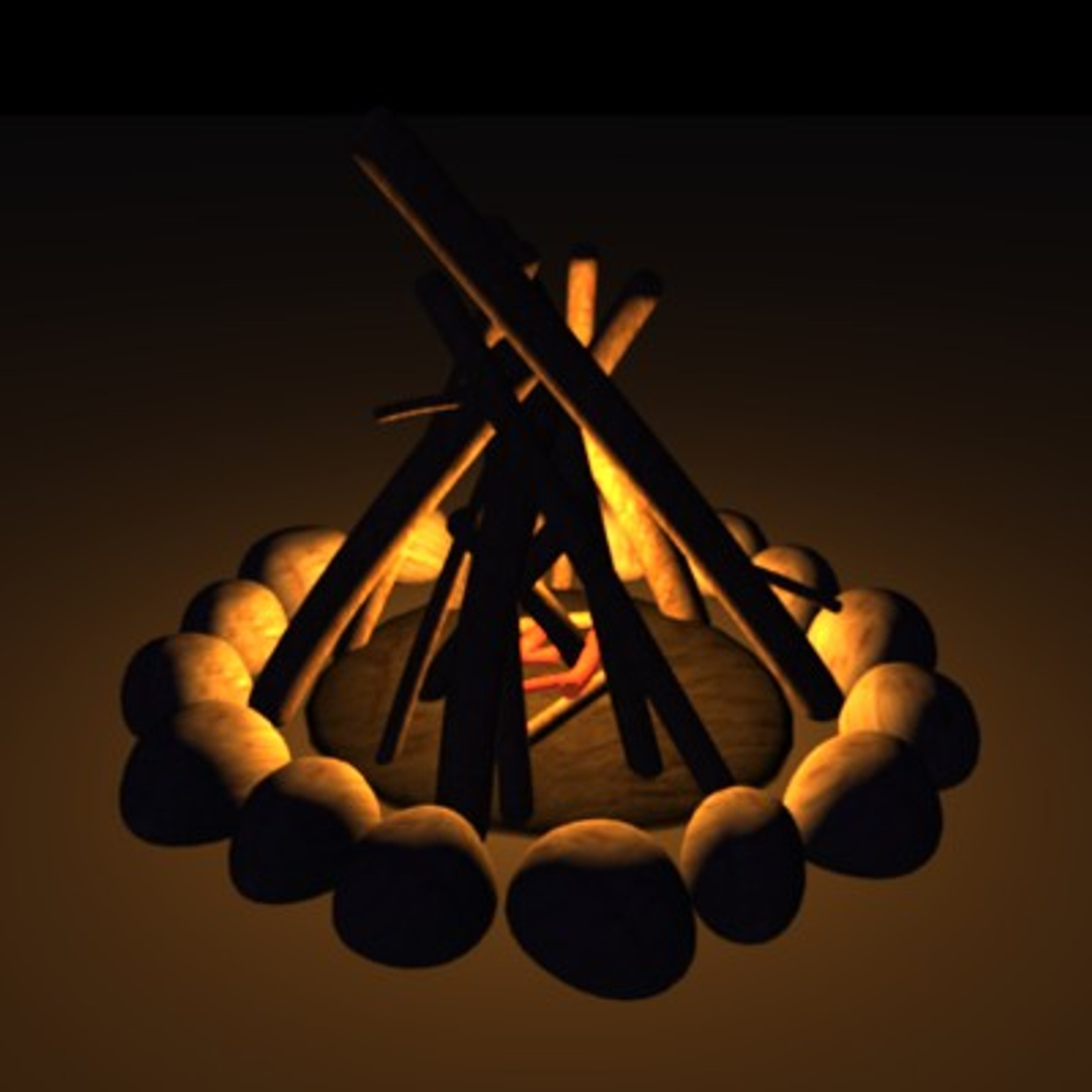 3d model campfire camp