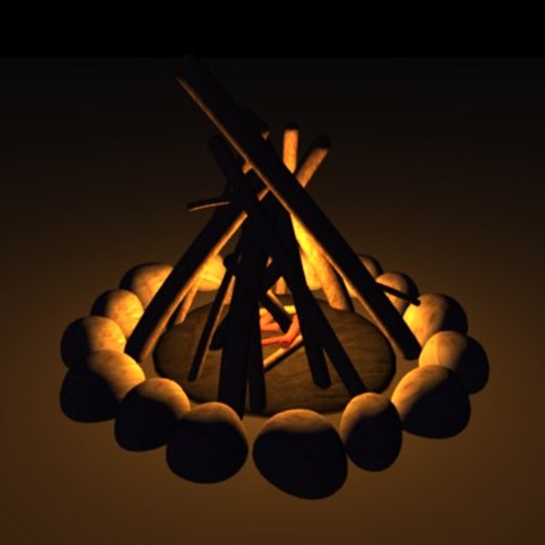 3d model campfire camp