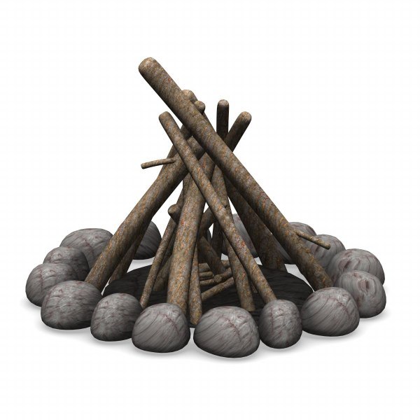 3d model campfire camp