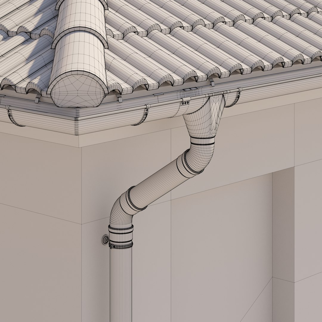3D German Gutter System model - TurboSquid 1960934