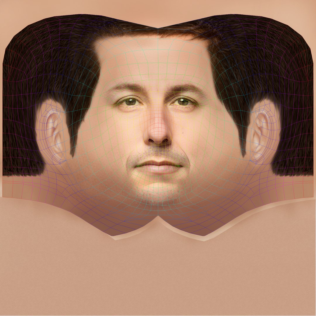 3D Model Adam Sandler Head - Low Poly Head For Game - TurboSquid 2218313