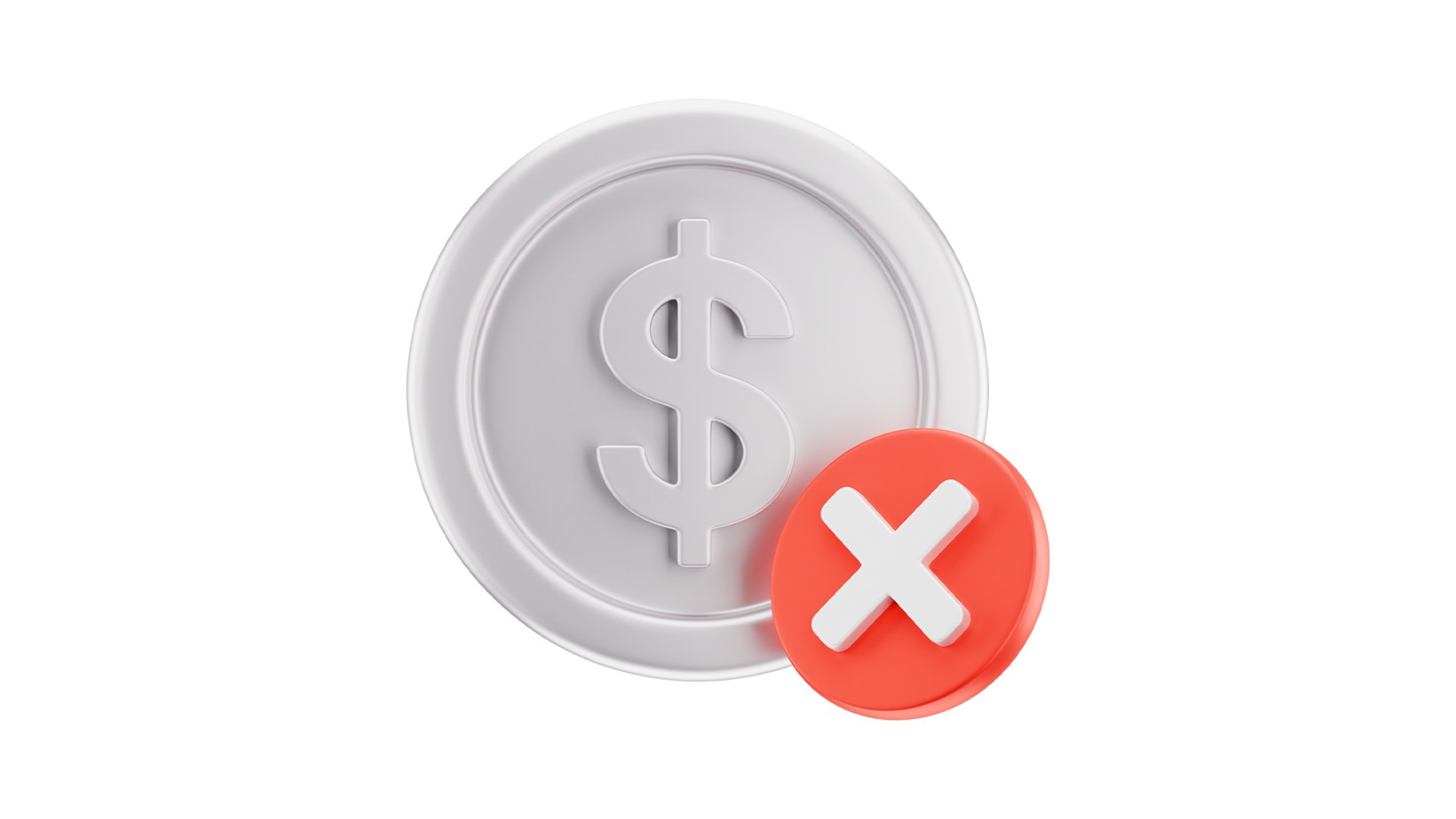 Coin Dollar Success Cancel Icon Mini Pack 3D Model - TurboSquid 2502717