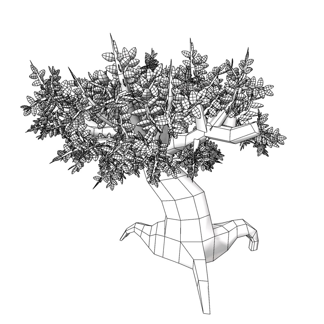 3d Model Cartoon Tree