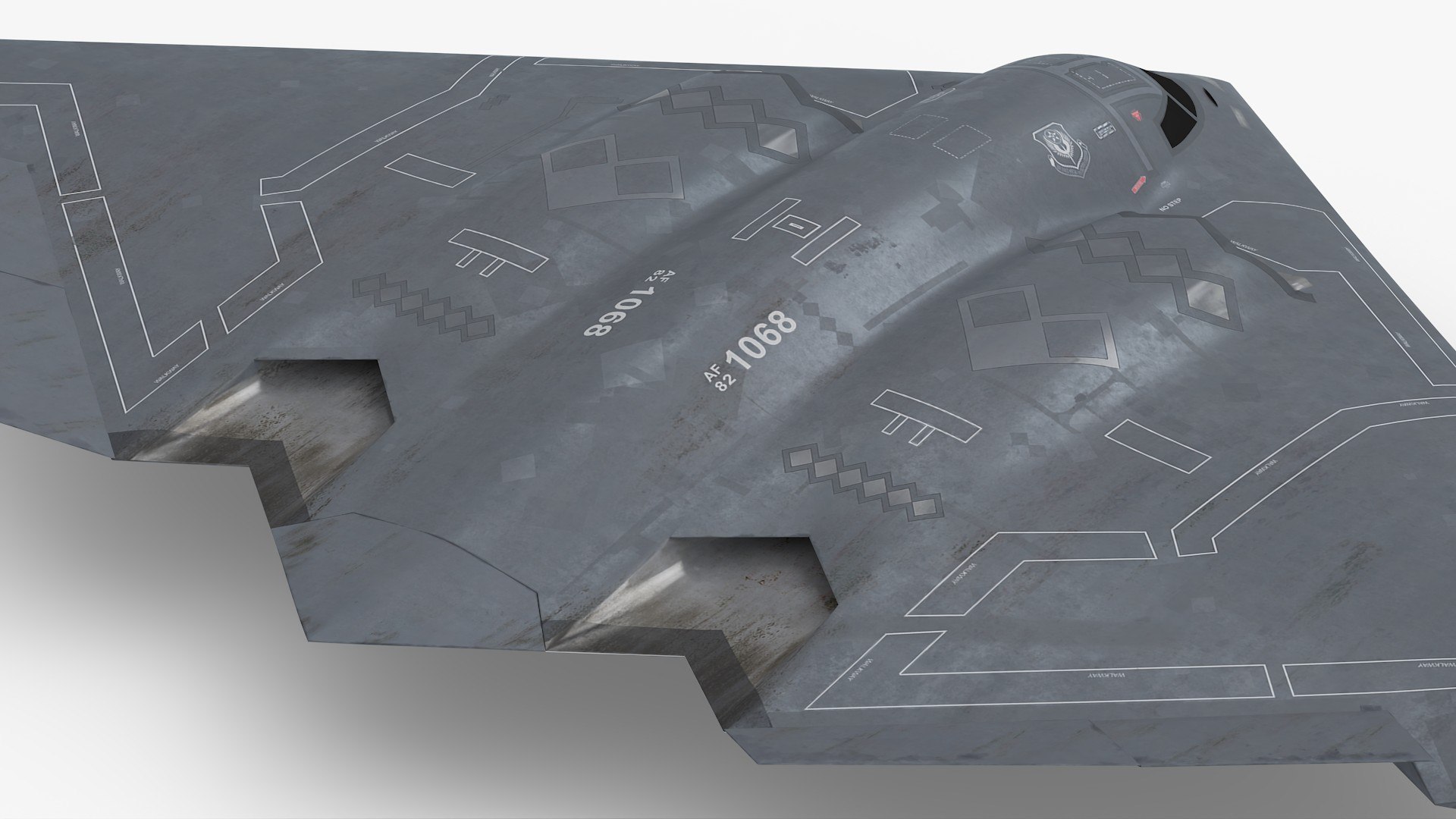 3D Bomber Jet B 2 Spirit Landing Animated Rigged For Cinema 4D Model ...