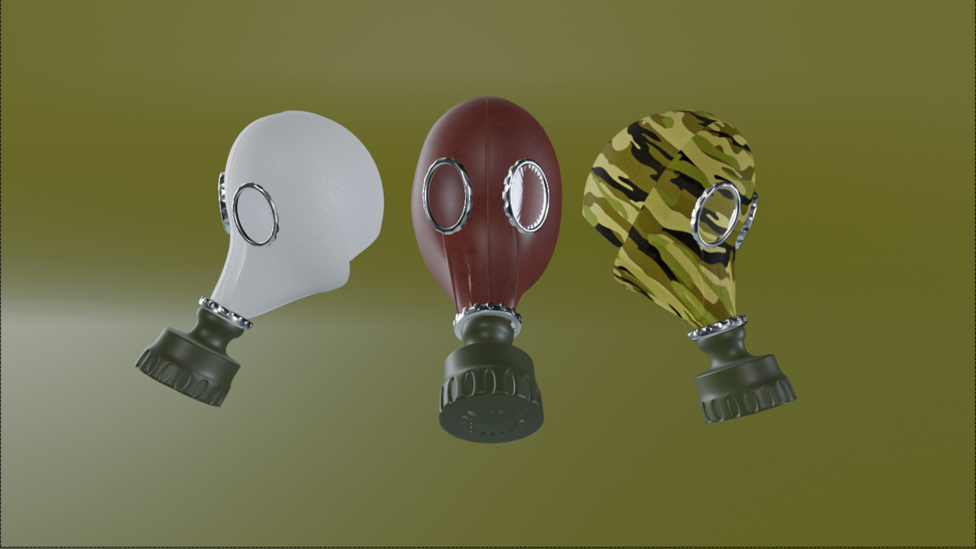 3D Gas Mask For Game - TurboSquid 2199649