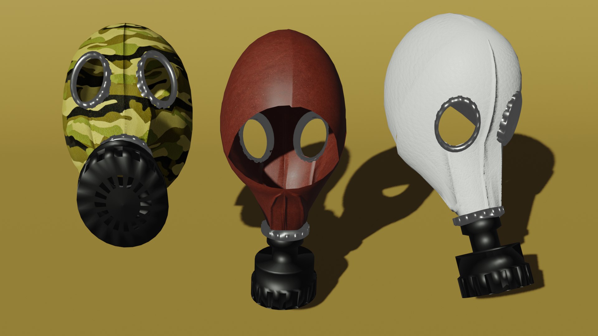 3D Gas Mask For Game - TurboSquid 2199649