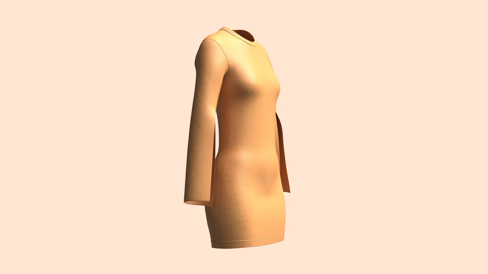 3D Girls Cut Sleeve Dress - TurboSquid 2208453