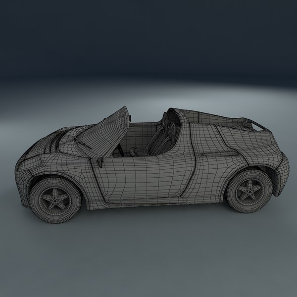 3d model electric sport car tesla