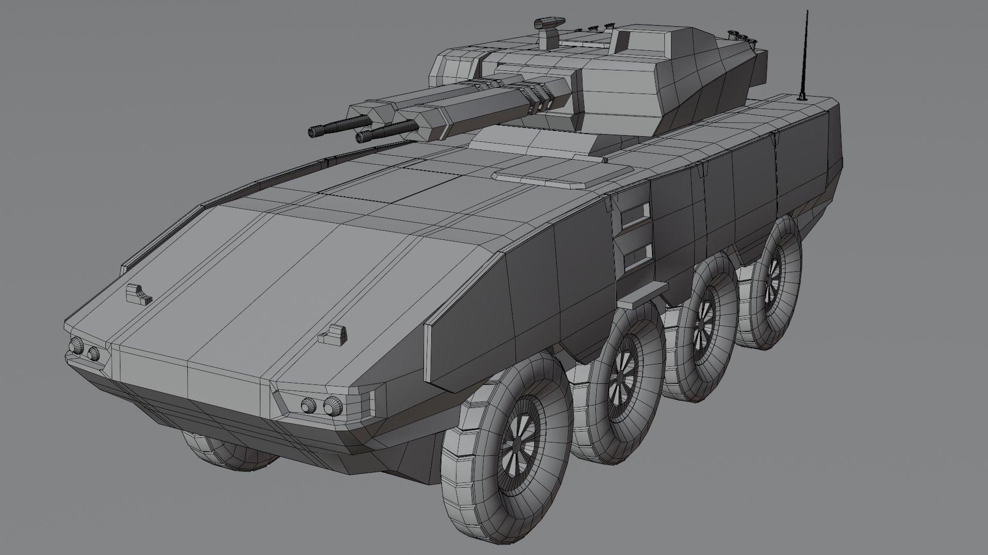 APC With Twin-Barrel Cannon 3D Model - TurboSquid 2227836
