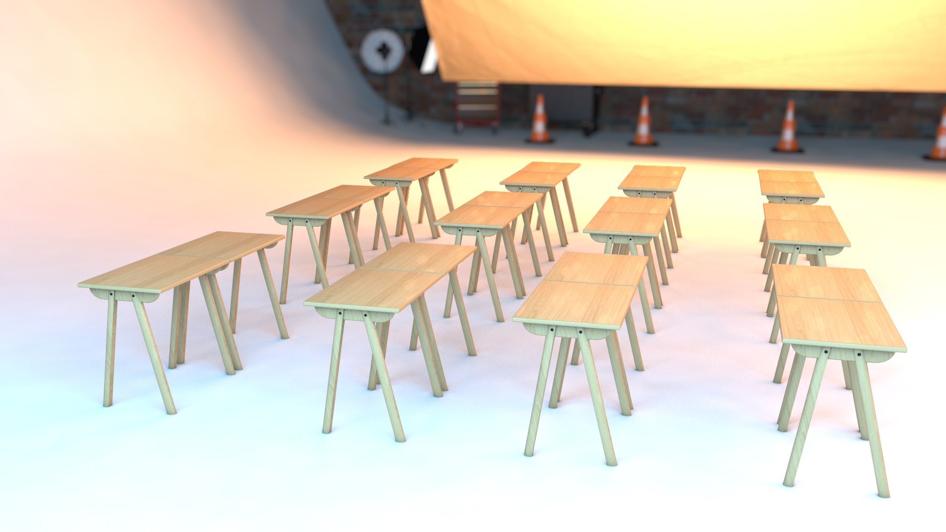 Table School 3D Model - TurboSquid 1593133