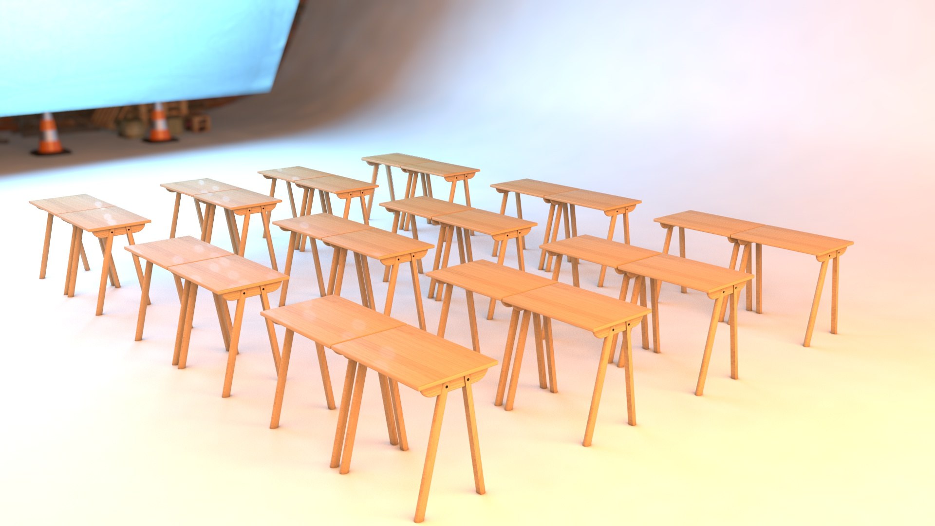 Table School 3D Model - TurboSquid 1593133