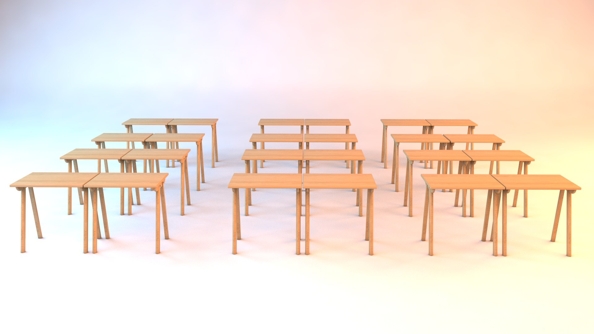 Table School 3D Model - TurboSquid 1593133