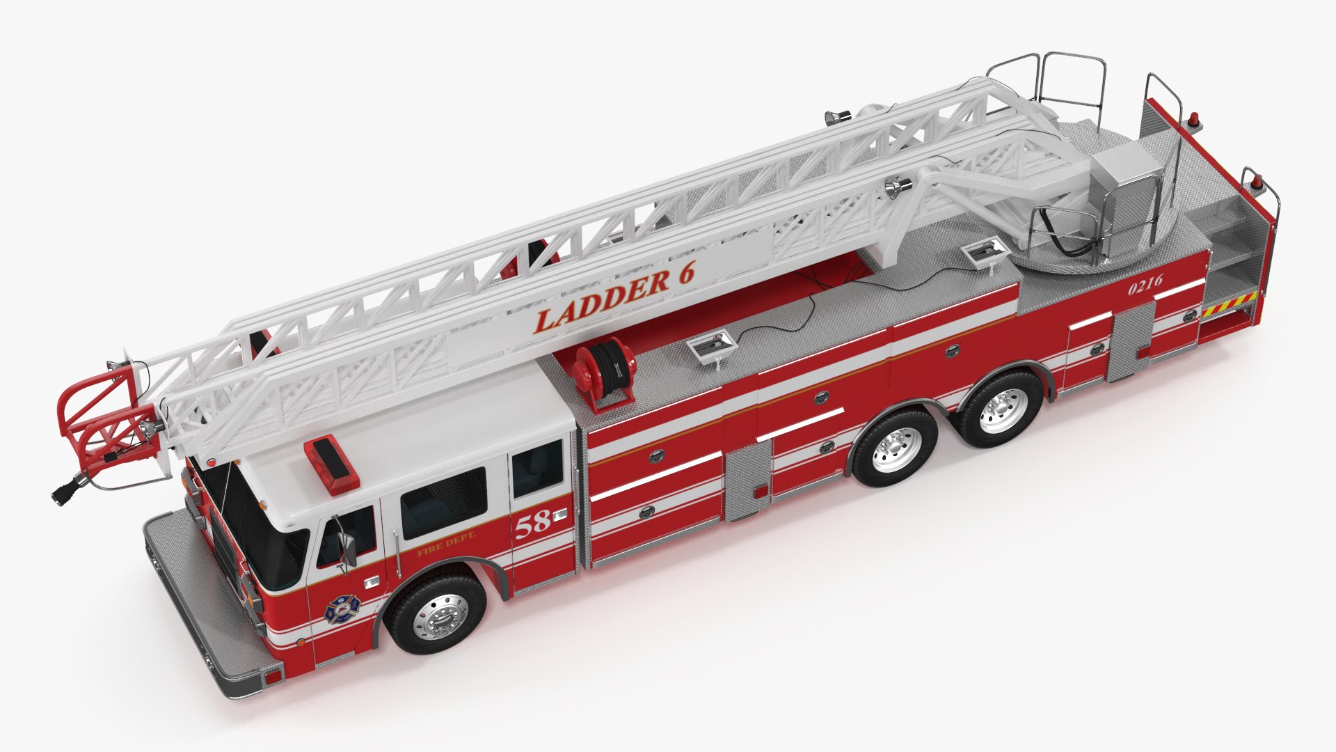 Rear Mount Ladder Fire Truck 3D model - TurboSquid 2134094