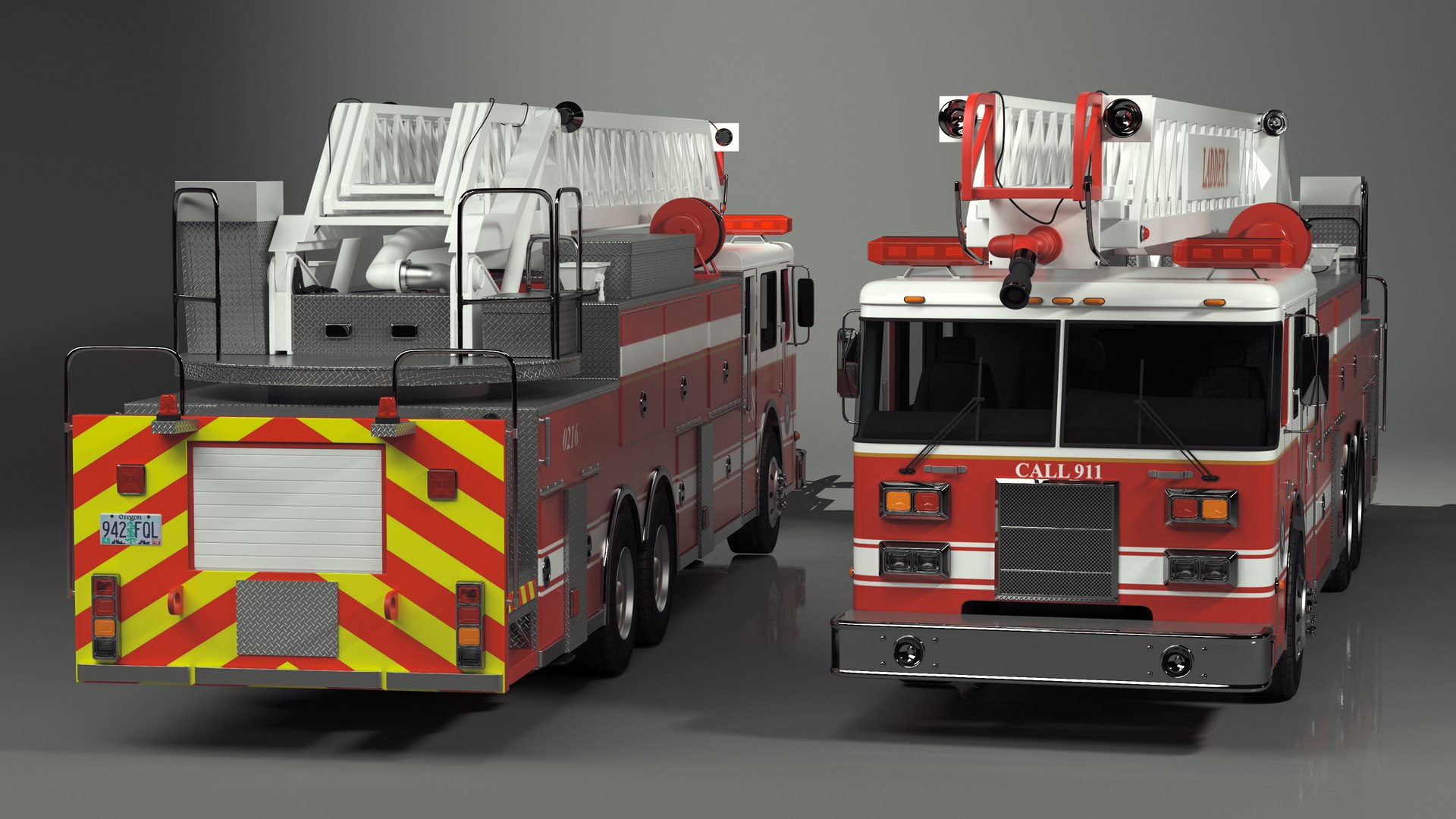 Rear Mount Ladder Fire Truck 3D model - TurboSquid 2134094