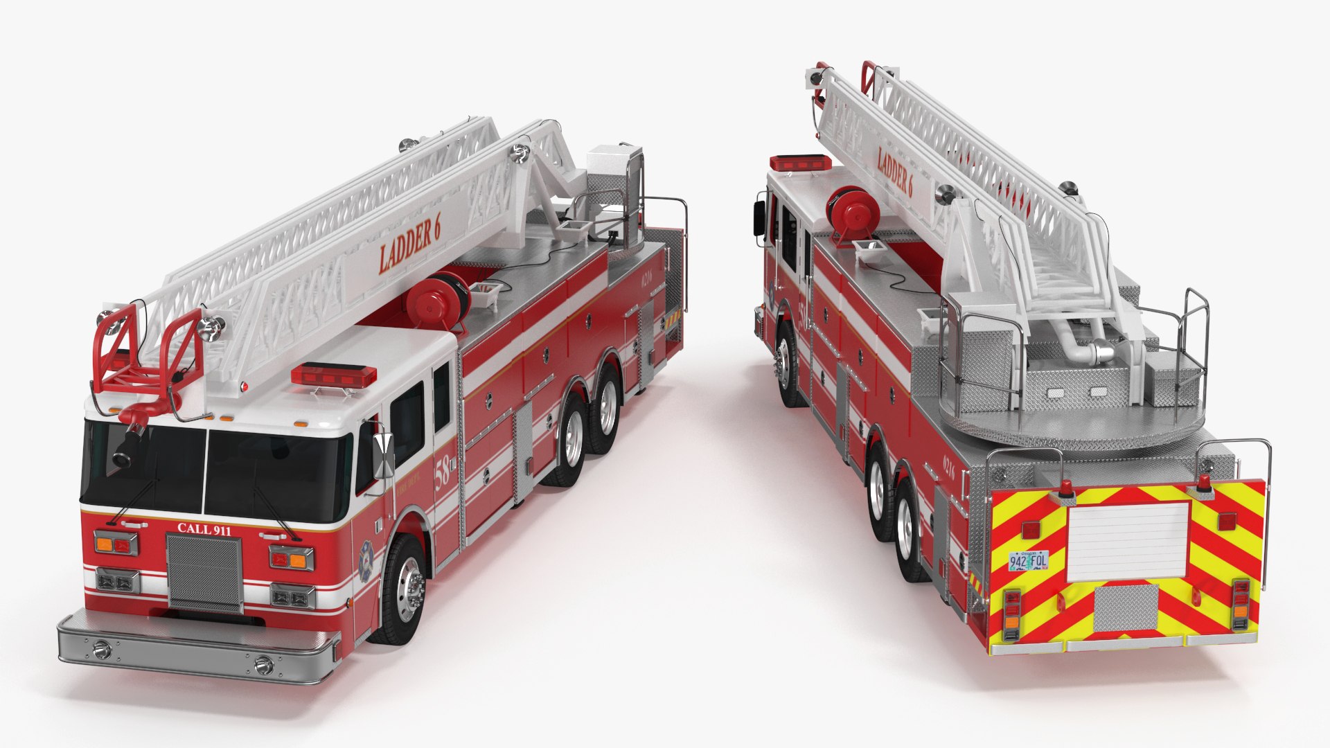 Rear Mount Ladder Fire Truck 3D model - TurboSquid 2134094