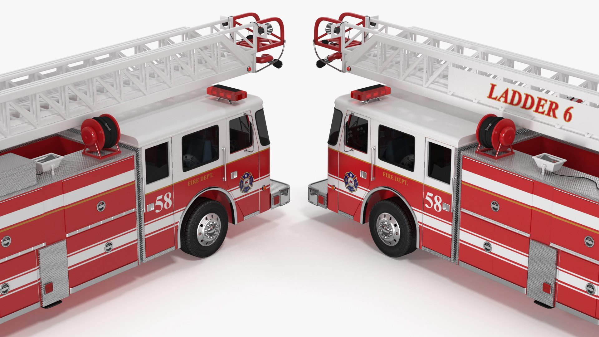 Rear Mount Ladder Fire Truck 3D model - TurboSquid 2134094