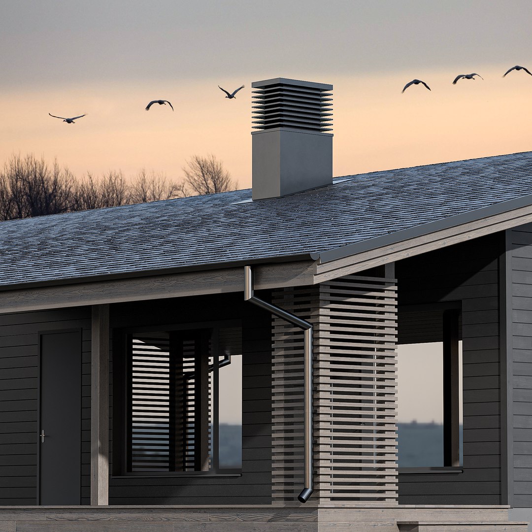 3D Modern One-story Frame House Model - TurboSquid 2171951