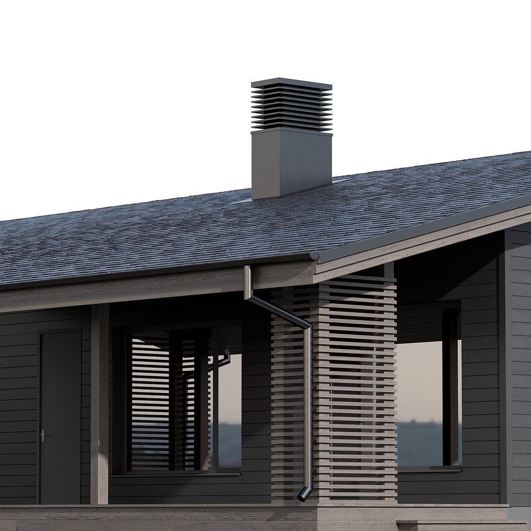 3D Modern One-story Frame House Model - TurboSquid 2171951