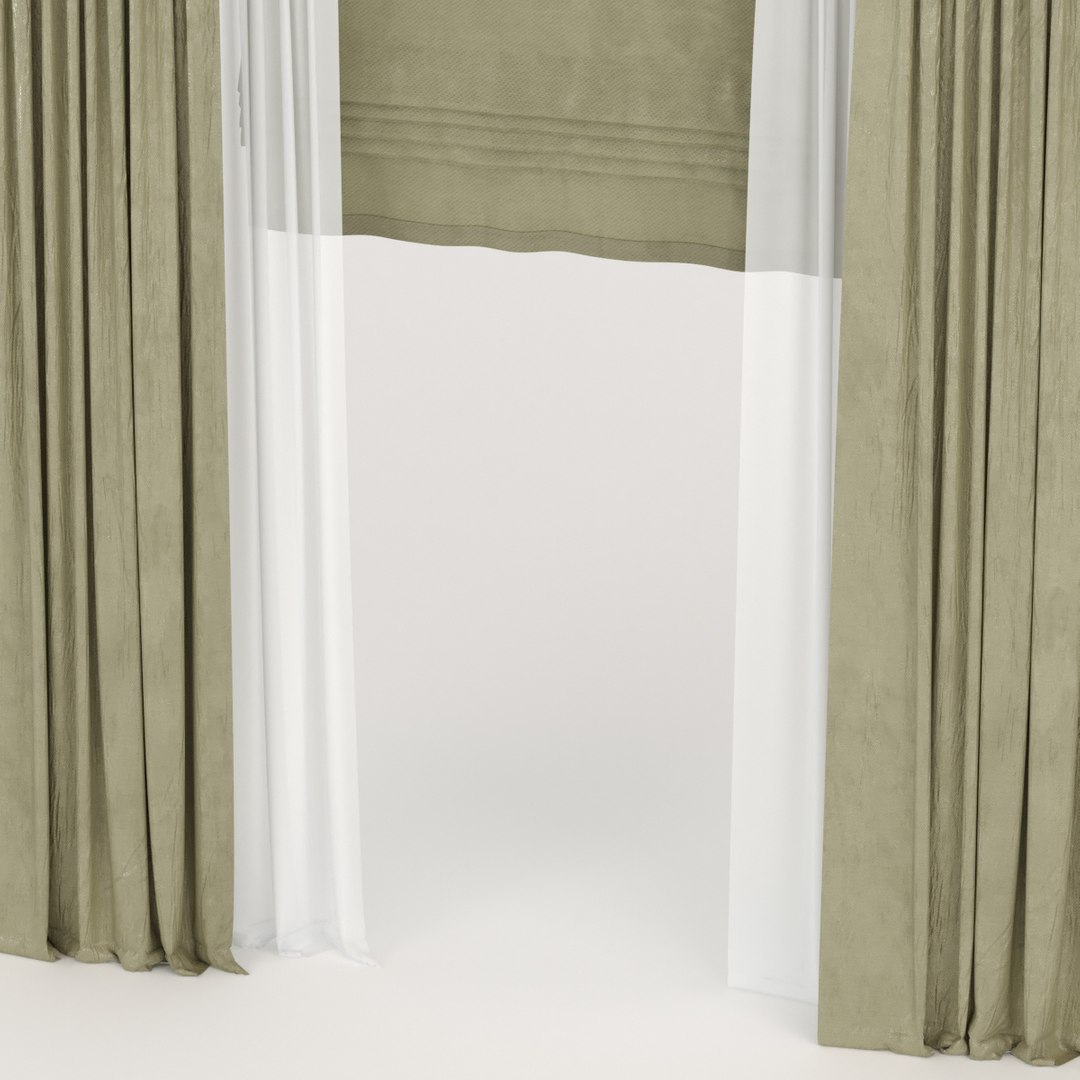 3D curtain drapes model - TurboSquid 1516910