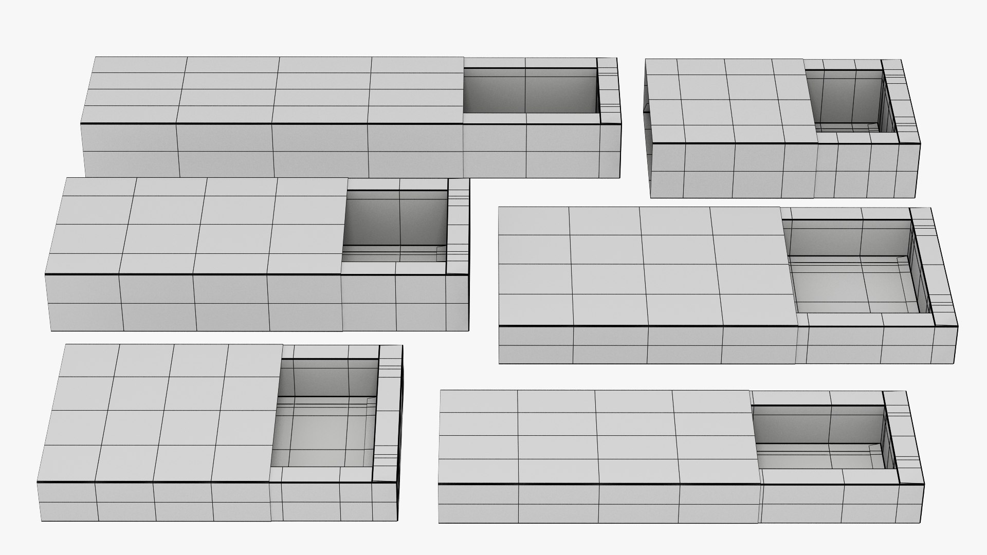 3D boxes set - TurboSquid 1636321