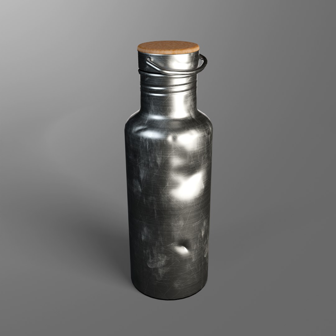Worn Metal Bottle 3D - TurboSquid 2154396