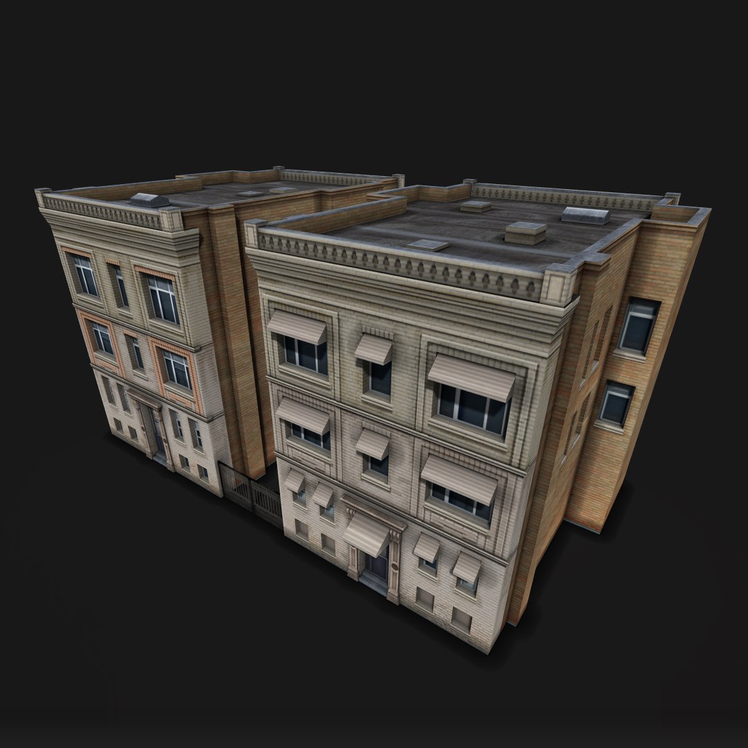 downtown buildings 3d model