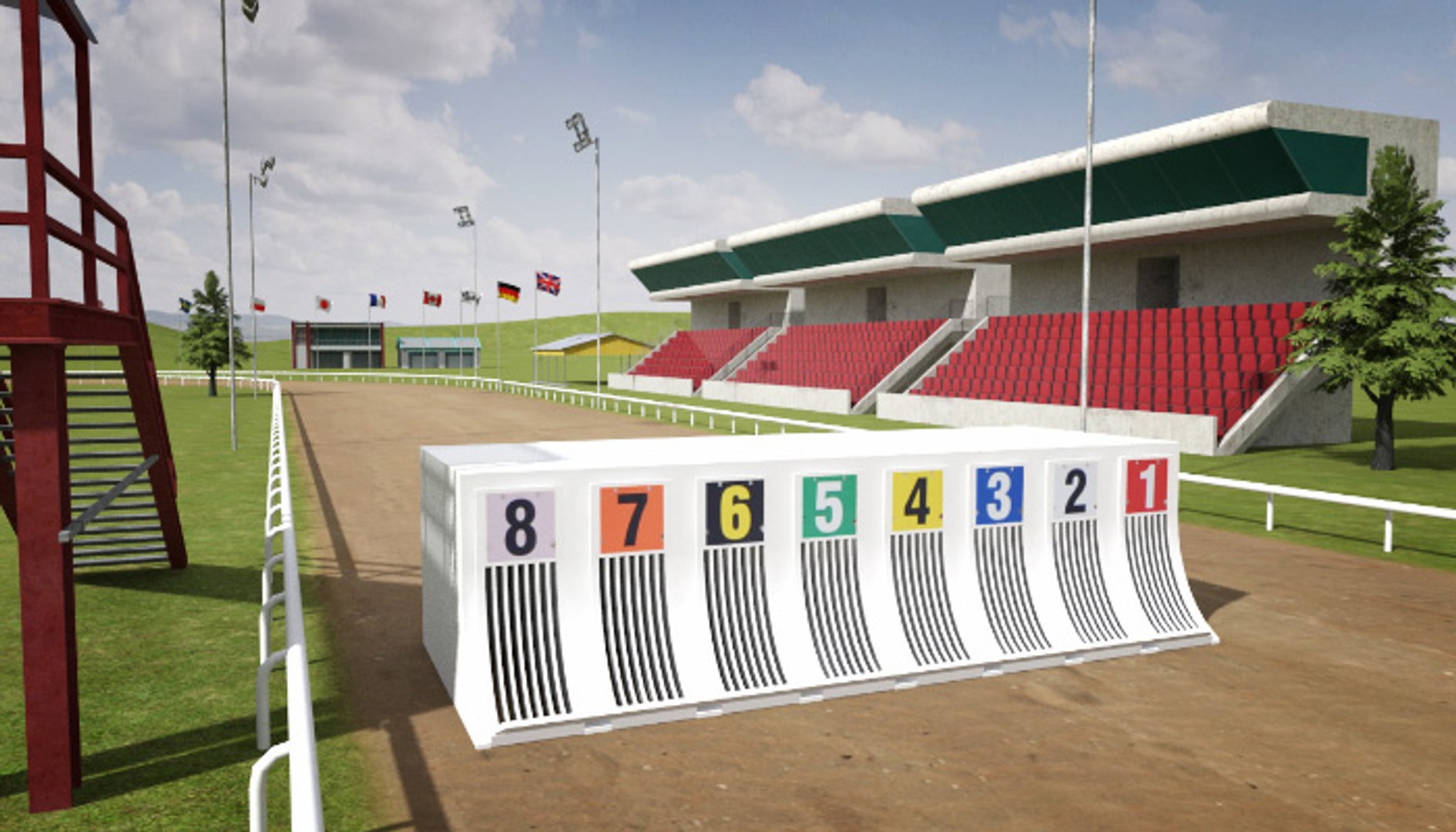 3d Greyhound Racecourse Pack Racing