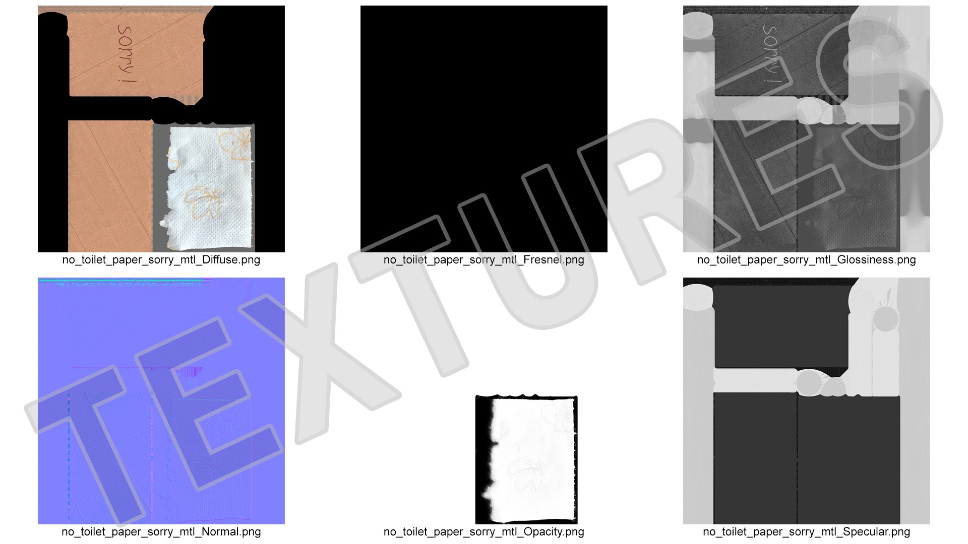 No Toilet Paper Message Sorry 3D Model - TurboSquid 1922200