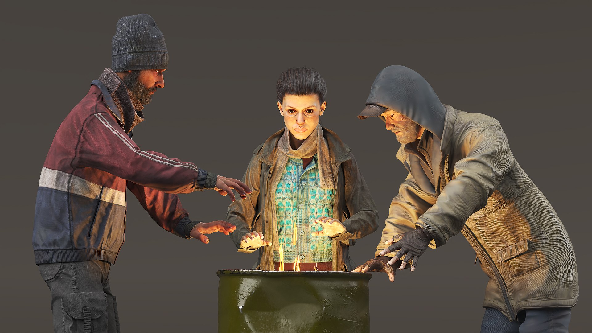 Homeless People Around Barrel Fire 3D Model - TurboSquid 2329762