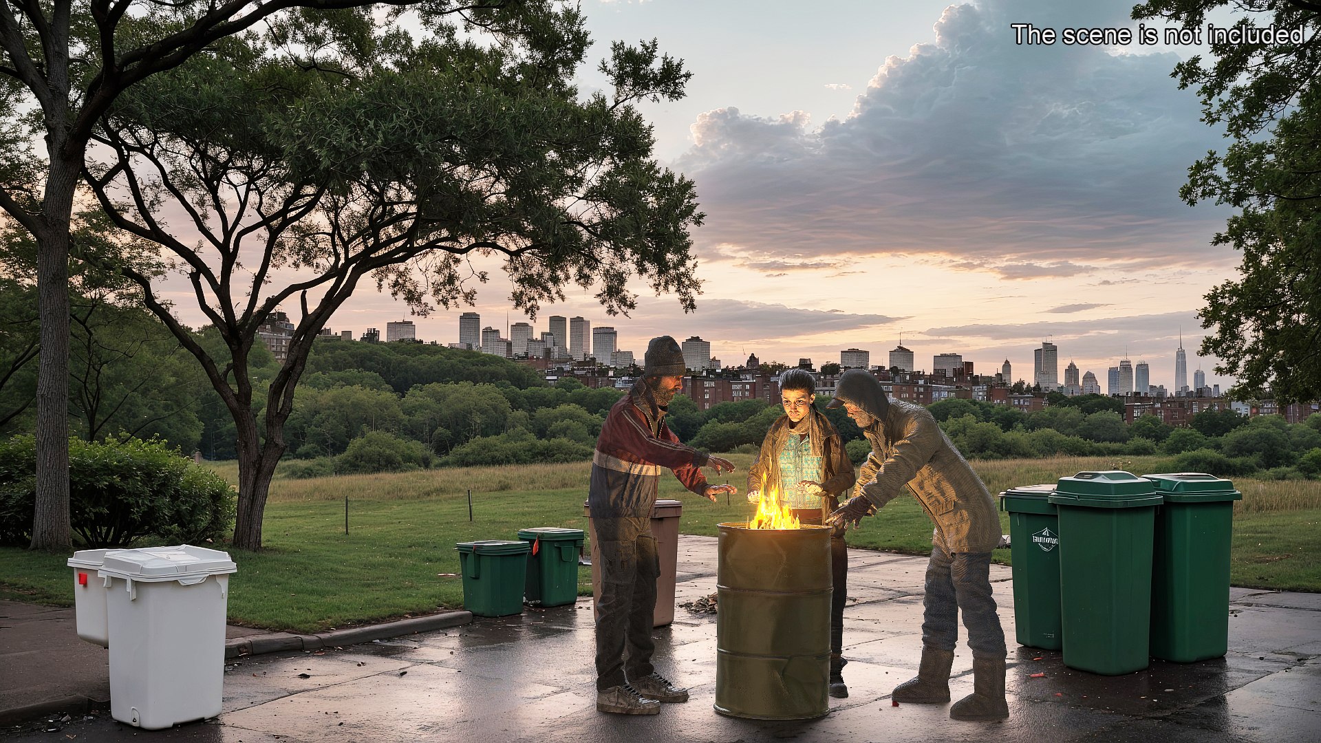 Homeless People Around Barrel Fire 3D Model - TurboSquid 2329762