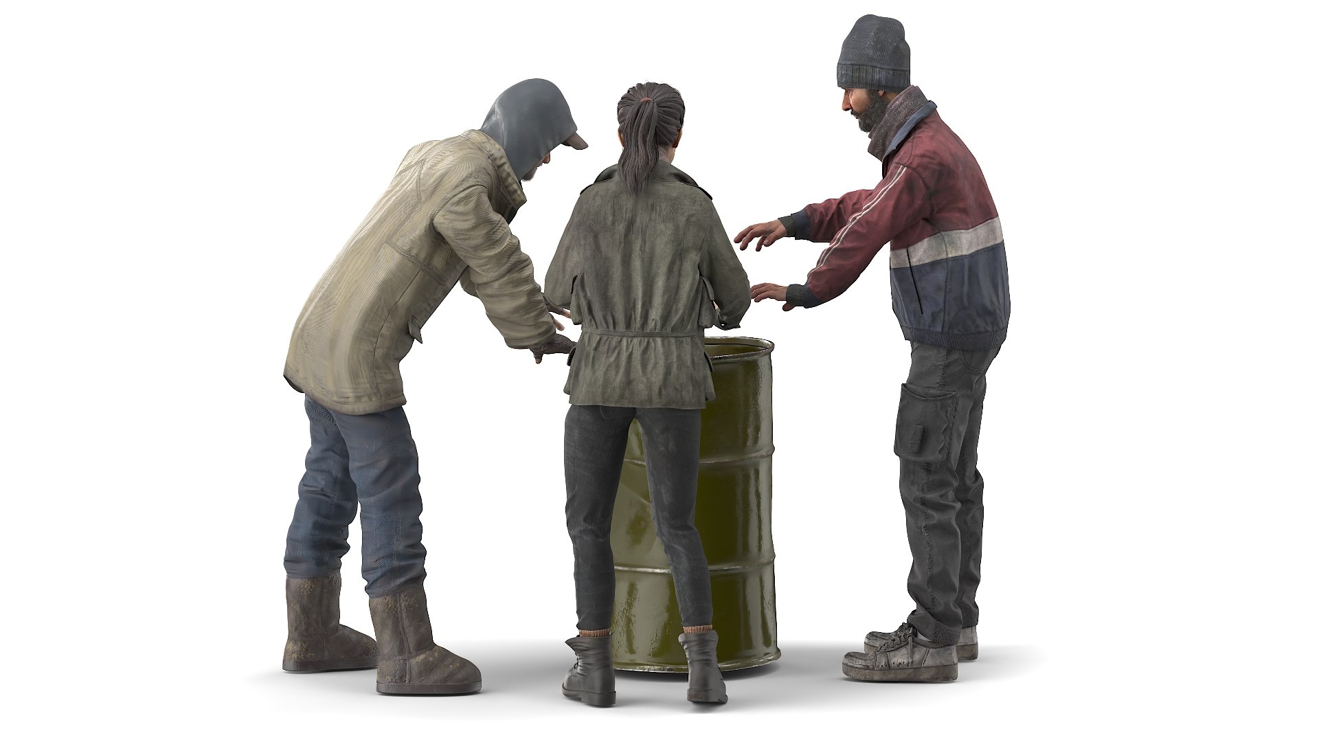 Homeless People Around Barrel Fire 3D Model - TurboSquid 2329762