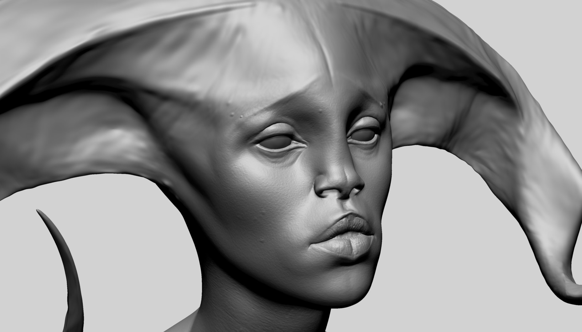3D Female Creature Bust A Model - TurboSquid 2206361