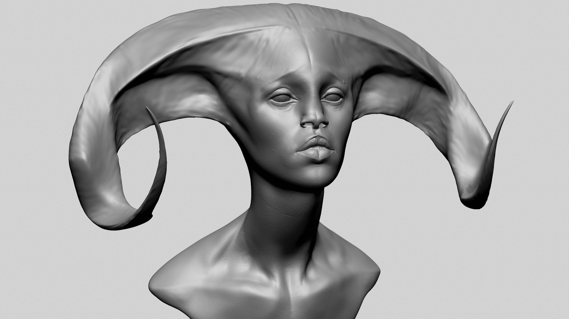 3D Female Creature Bust A Model - TurboSquid 2206361