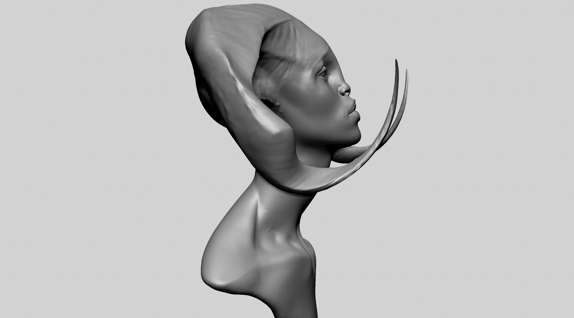 3D Female Creature Bust A Model - TurboSquid 2206361