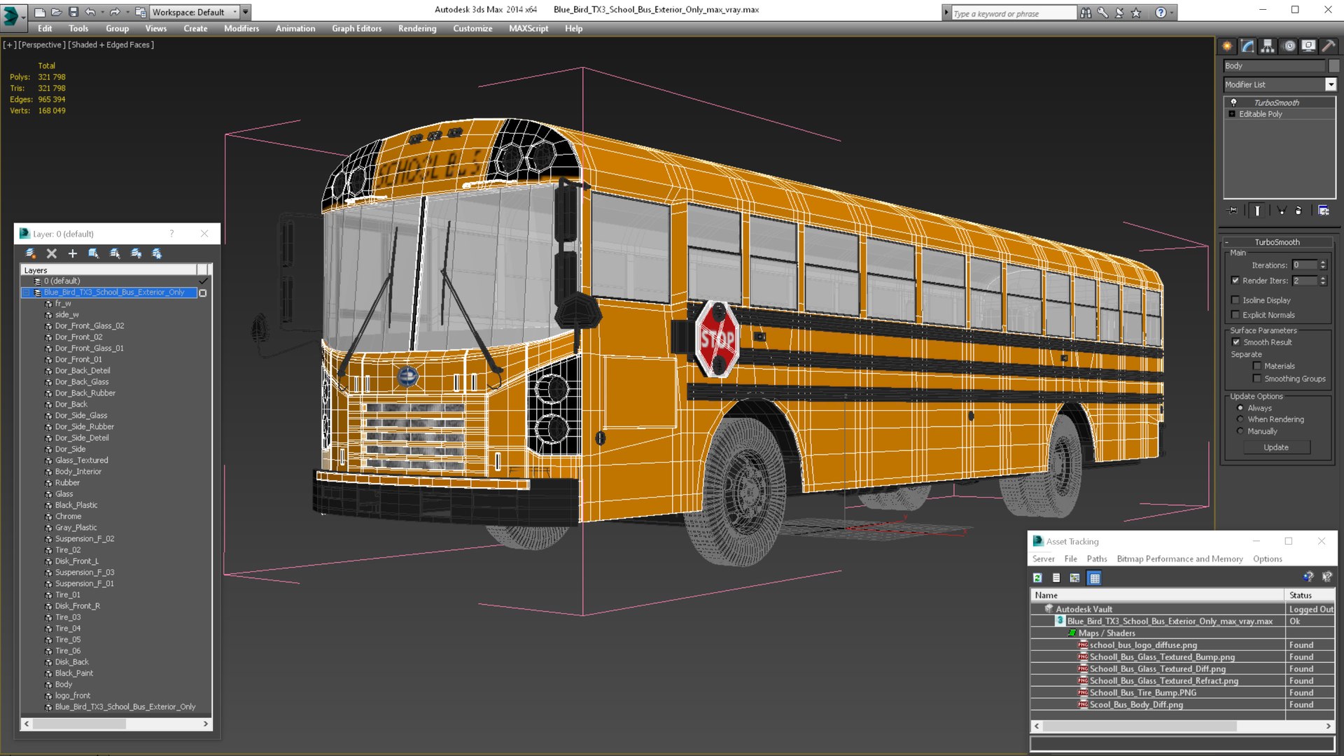 Blue Bird TX3 School Bus Exterior Only 3D Model - TurboSquid 1768491