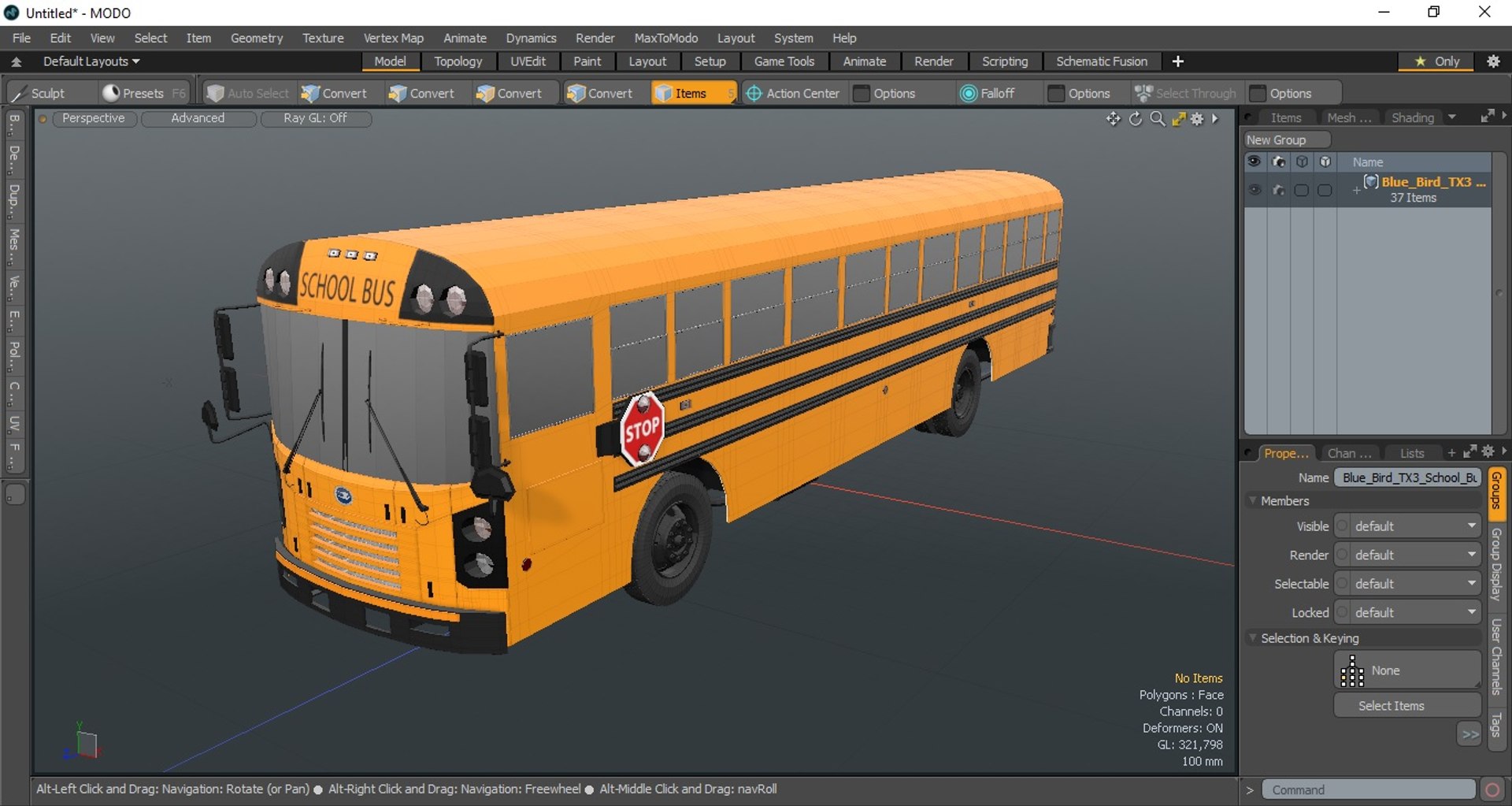 Blue Bird TX3 School Bus Exterior Only 3D Model - TurboSquid 1768491