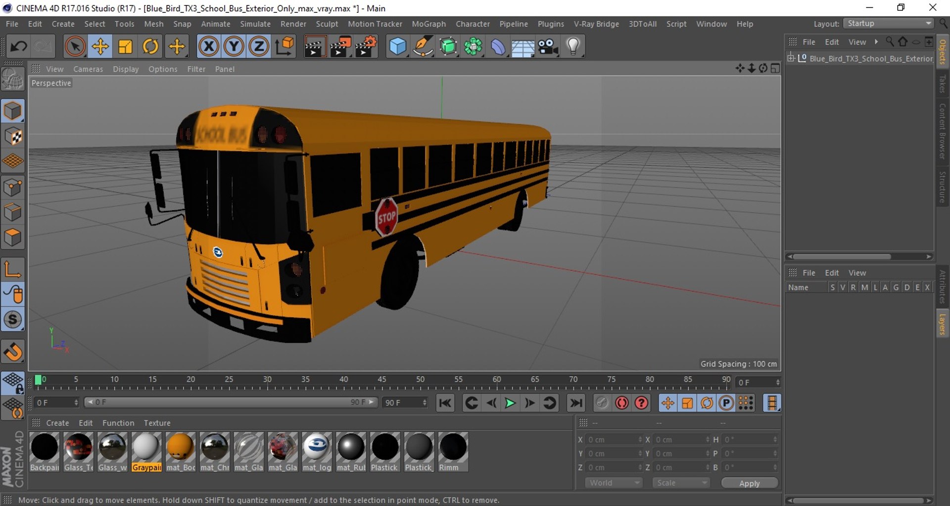 Blue Bird TX3 School Bus Exterior Only 3D Model - TurboSquid 1768491