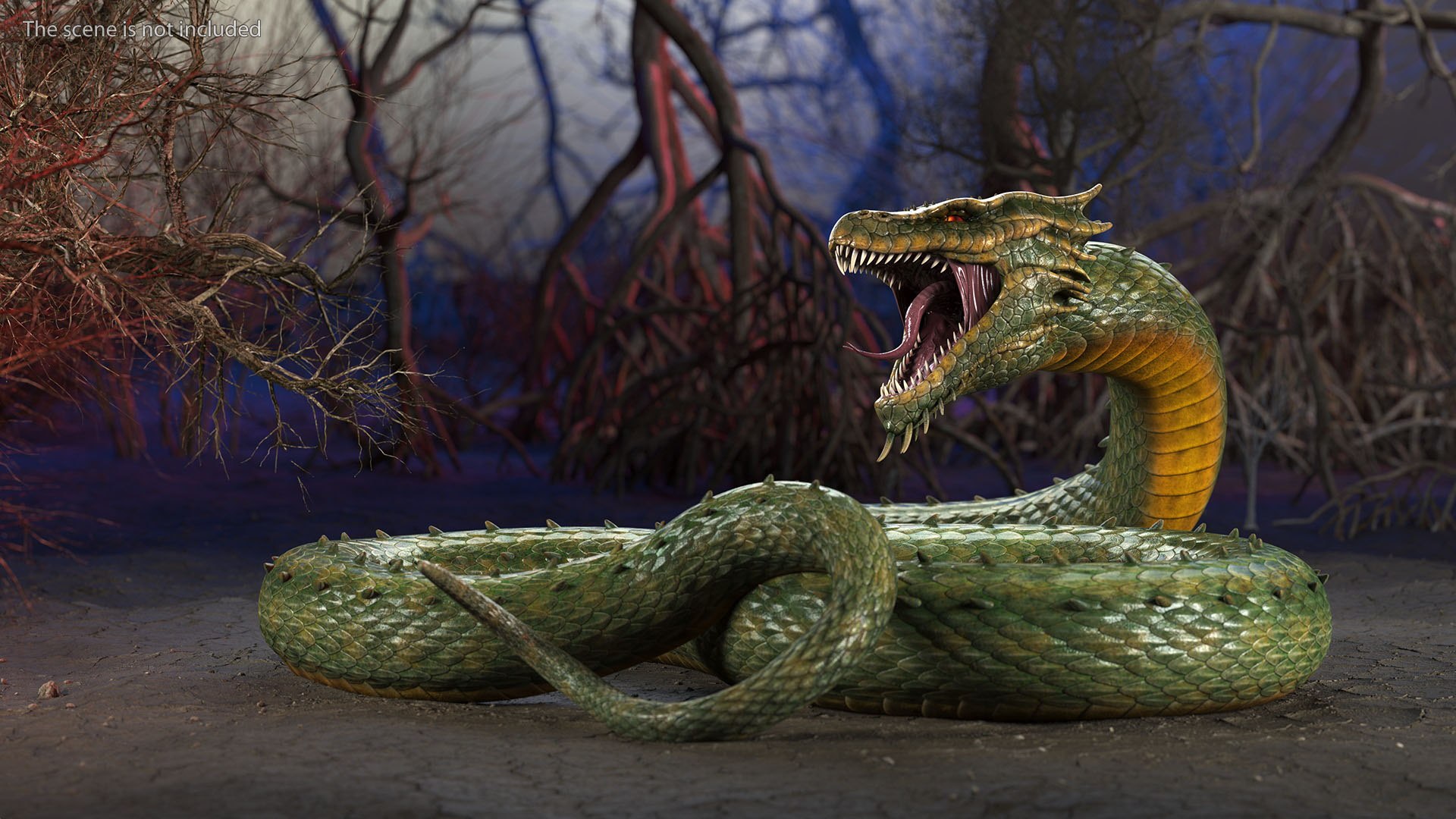 3D Model Mythical Serpentine Dragon Rigged For Cinema 4D - TurboSquid ...