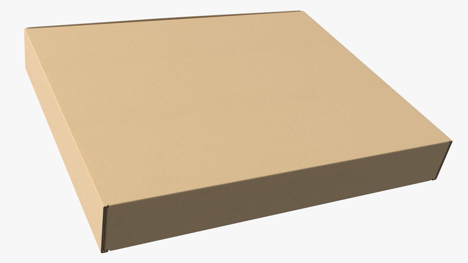 Cardboard Closed Flat Box 3D Model - TurboSquid 2190265