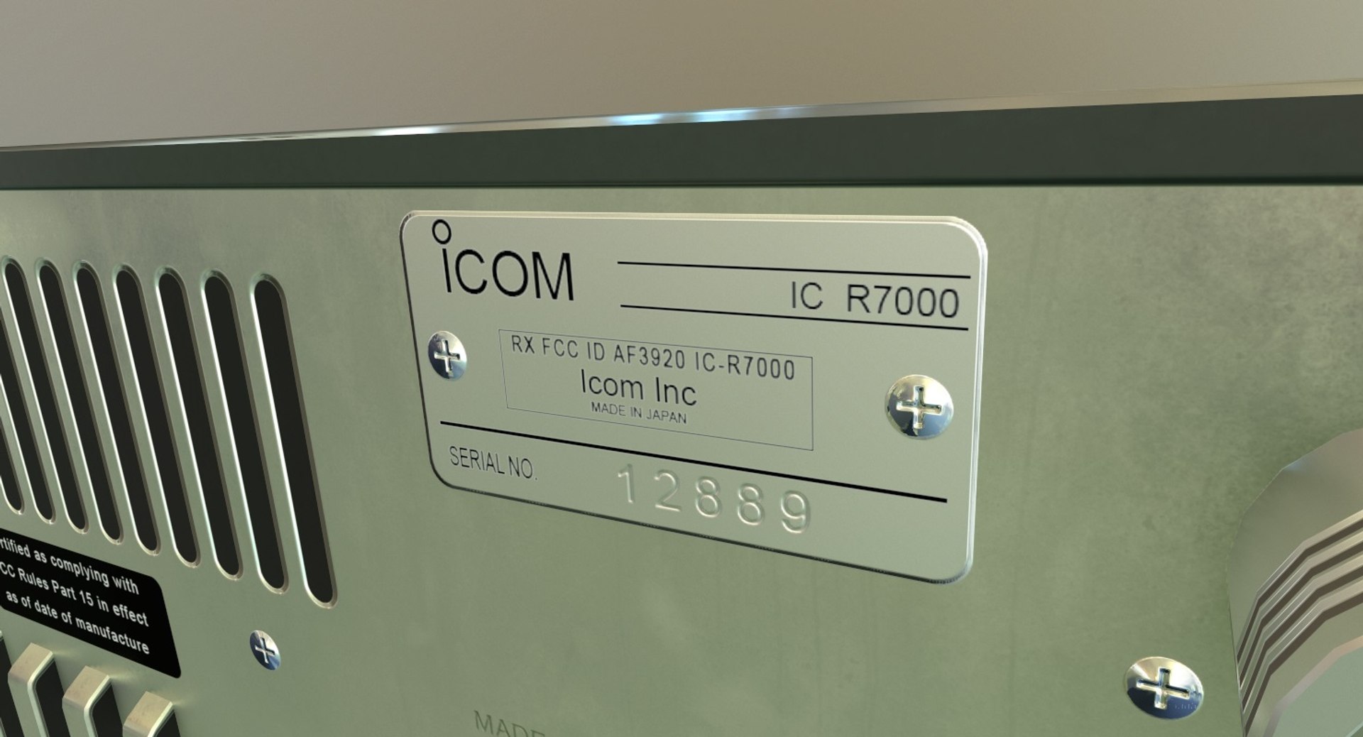 Receiver Icom R7000 3D Model - TurboSquid 1177438