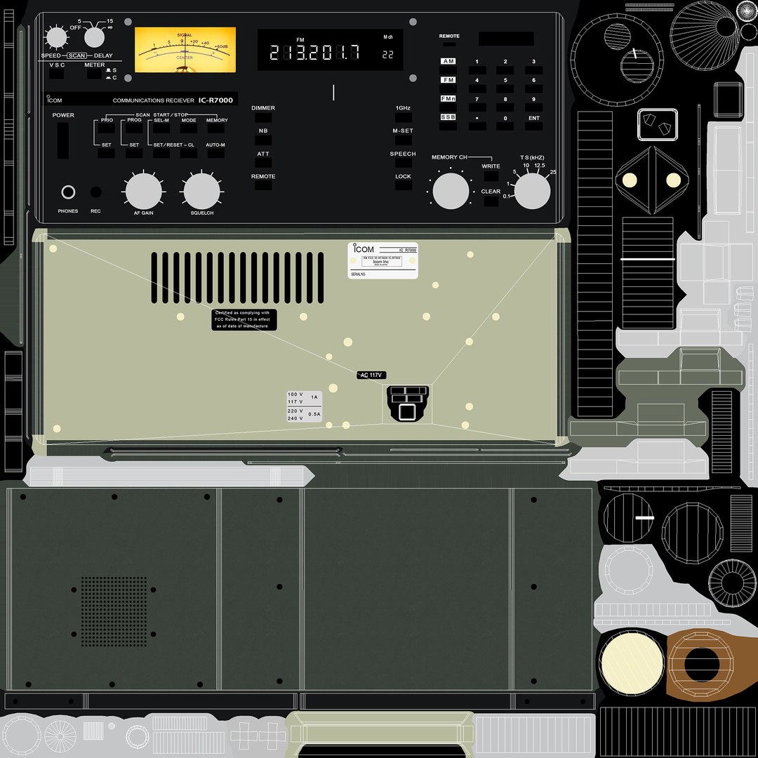 Receiver Icom R7000 3D Model - TurboSquid 1177438