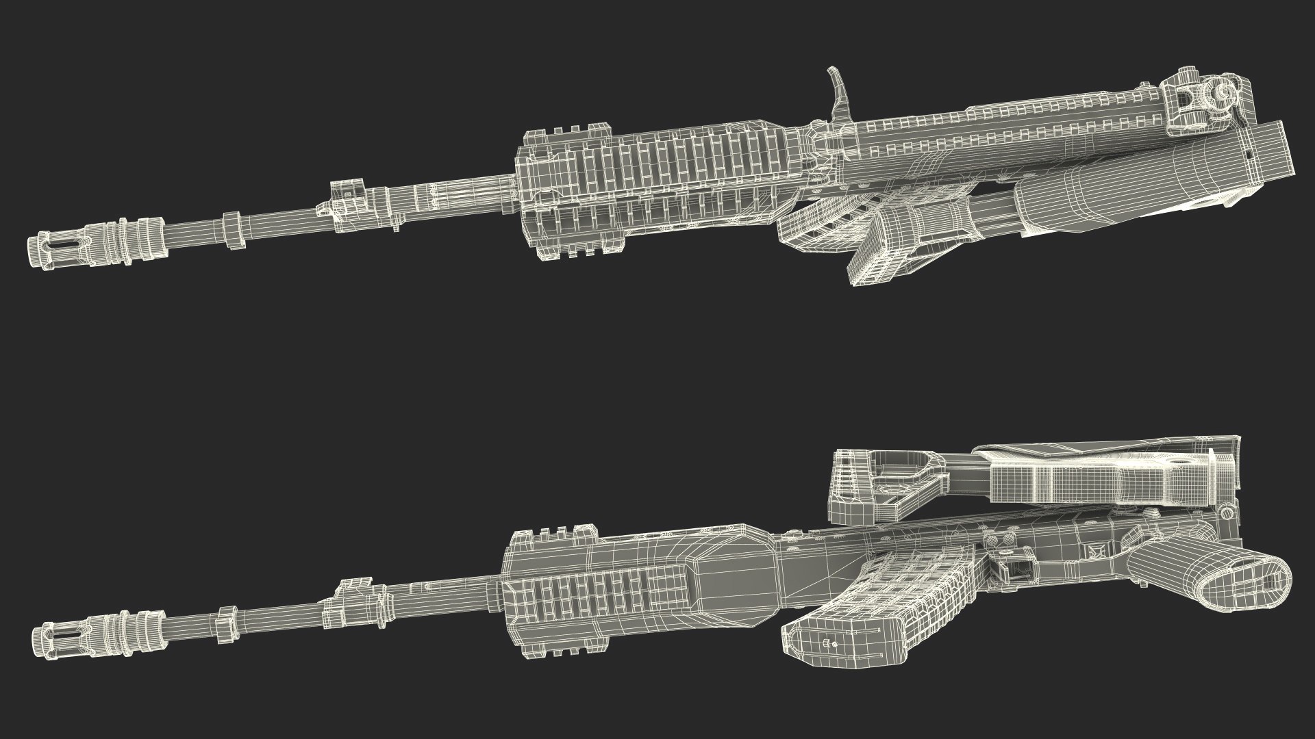 3D New AK-12 Automatic Rifle with Folded Stock model - TurboSquid 2131053