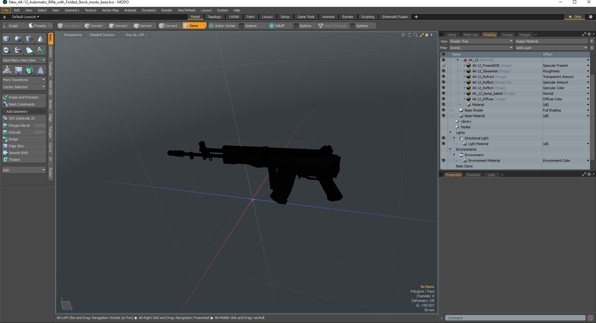 3D New AK-12 Automatic Rifle with Folded Stock model - TurboSquid 2131053