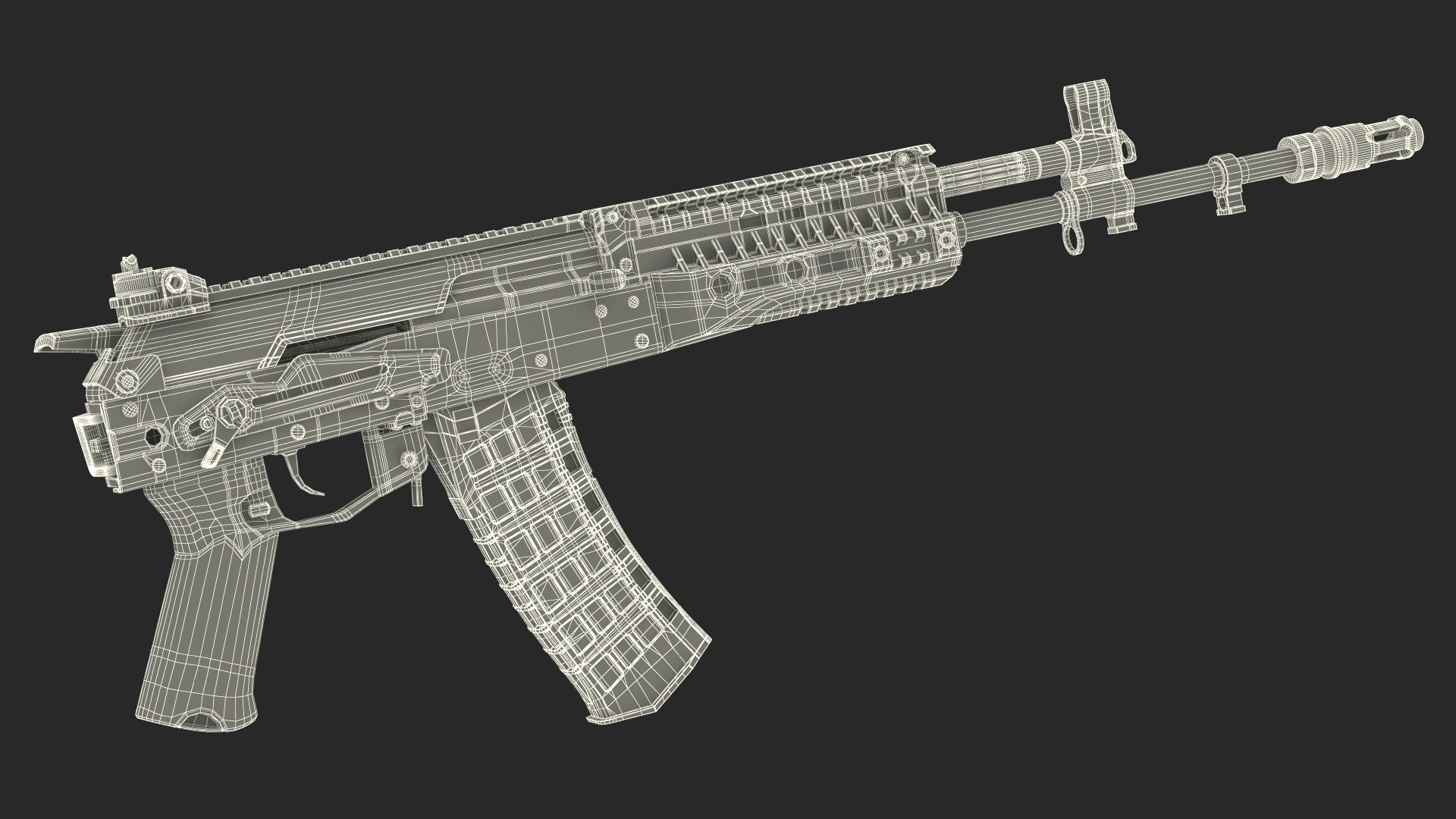 3D New AK-12 Automatic Rifle with Folded Stock model - TurboSquid 2131053