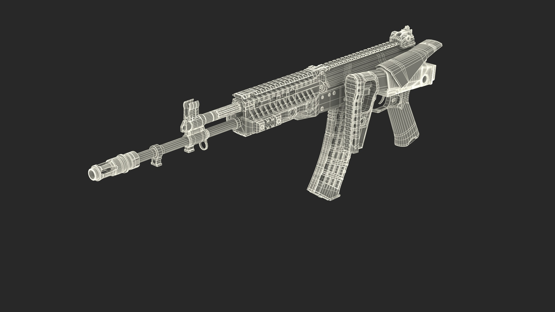 3D New AK-12 Automatic Rifle with Folded Stock model - TurboSquid 2131053