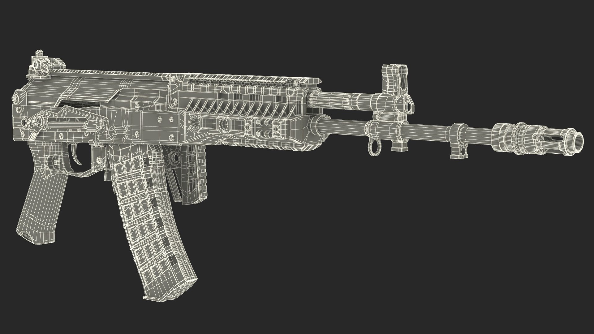 3D New AK-12 Automatic Rifle with Folded Stock model - TurboSquid 2131053