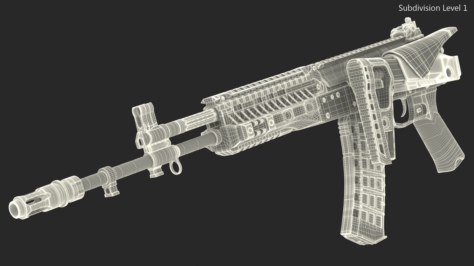 3D New AK-12 Automatic Rifle with Folded Stock model - TurboSquid 2131053